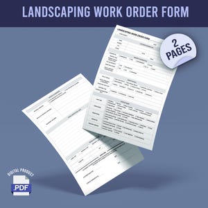 Landscaping Work Order Form - Etsy