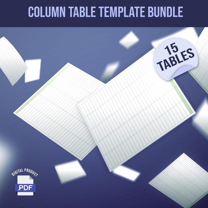 Column Table Template Bundle - Etsy
