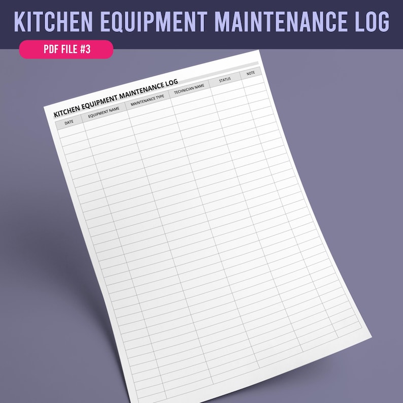 Restaurant Kitchen Tracking Forms Bundle - Etsy