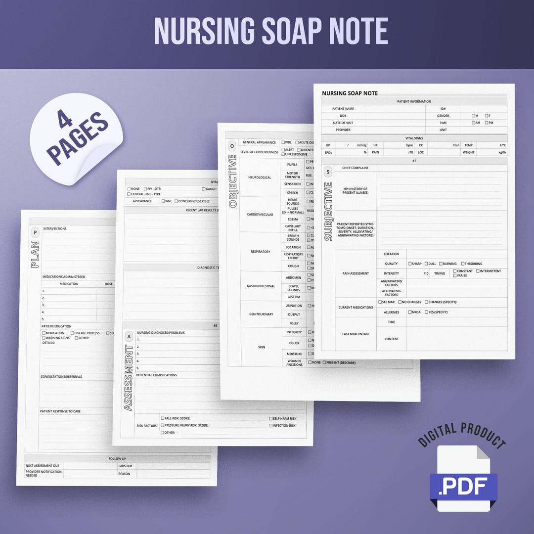 Nursing Soap Note - Etsy