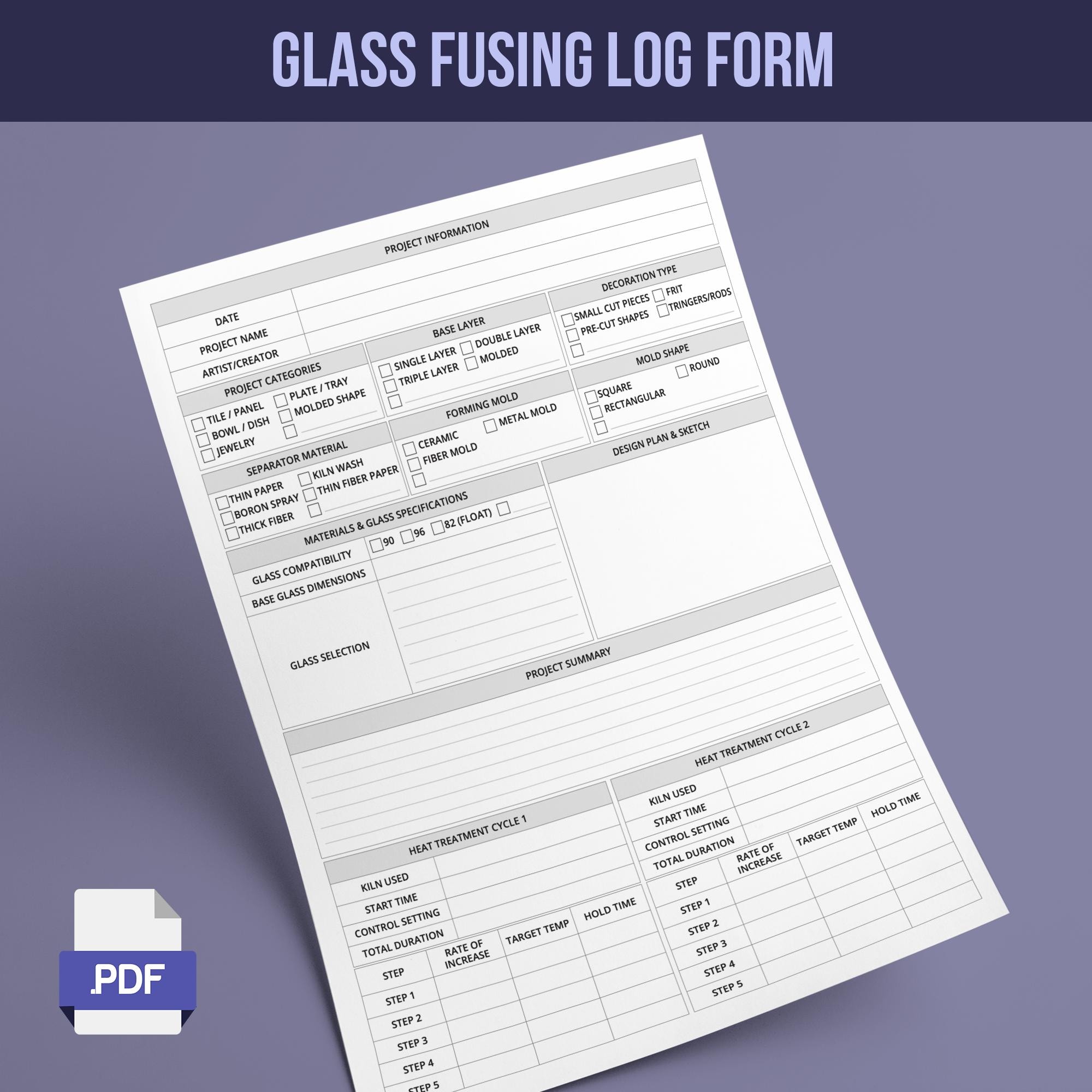 Glass Fusing Log Form - Etsy