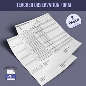 Teacher Observation Form - Etsy