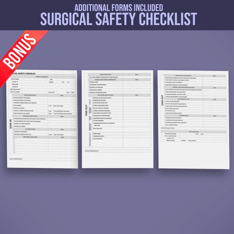 Pre and Post Surgery Forms - Etsy