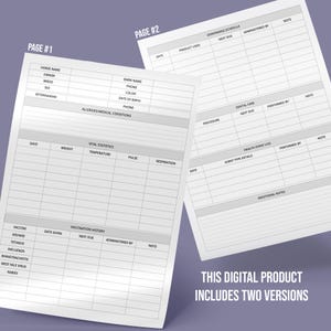 Equine Health Record Form - Etsy