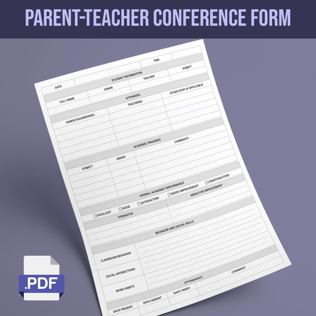 Parent-teacher Conference Form - Etsy
