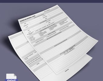 Counseling Referral Form / Therapy Referral Form / Client Referral Form ...
