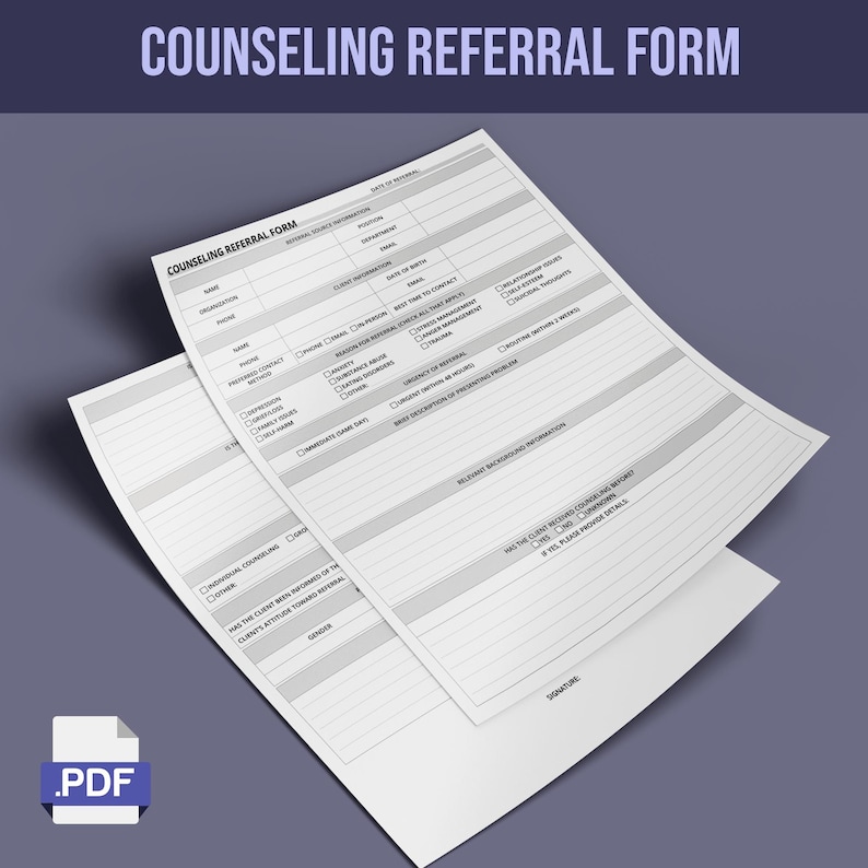 Counseling Referral Form - Etsy