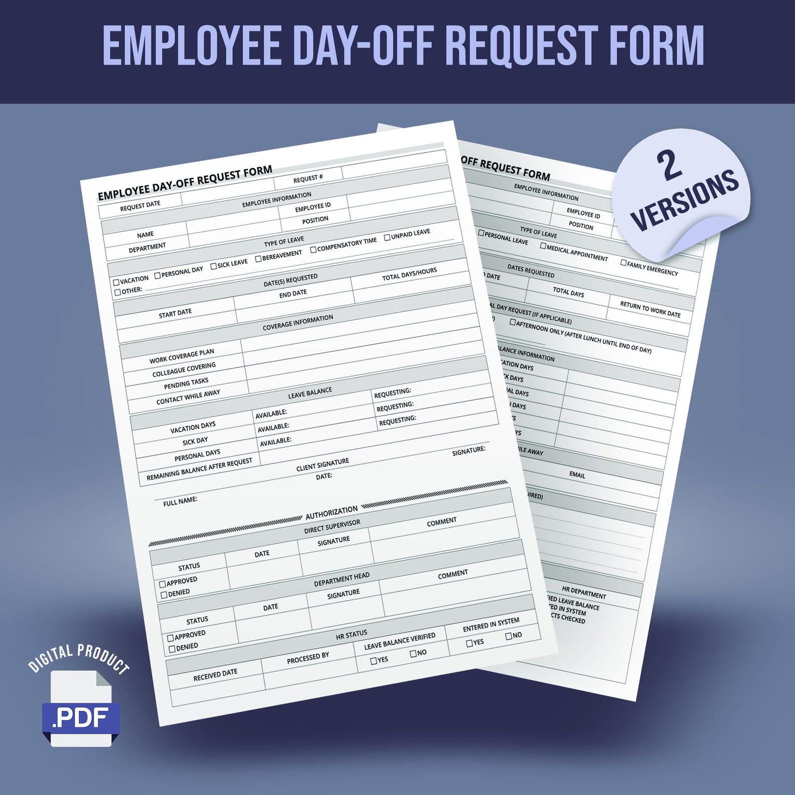 Employee Leave / Day-off Request Forms - Etsy