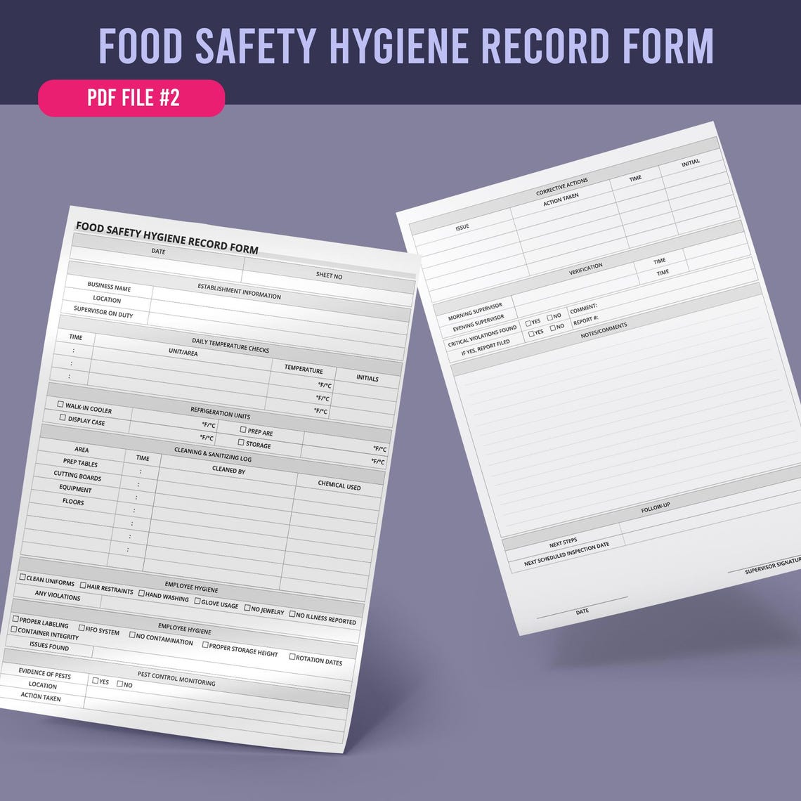 Restaurant Kitchen Tracking Forms Bundle - Etsy