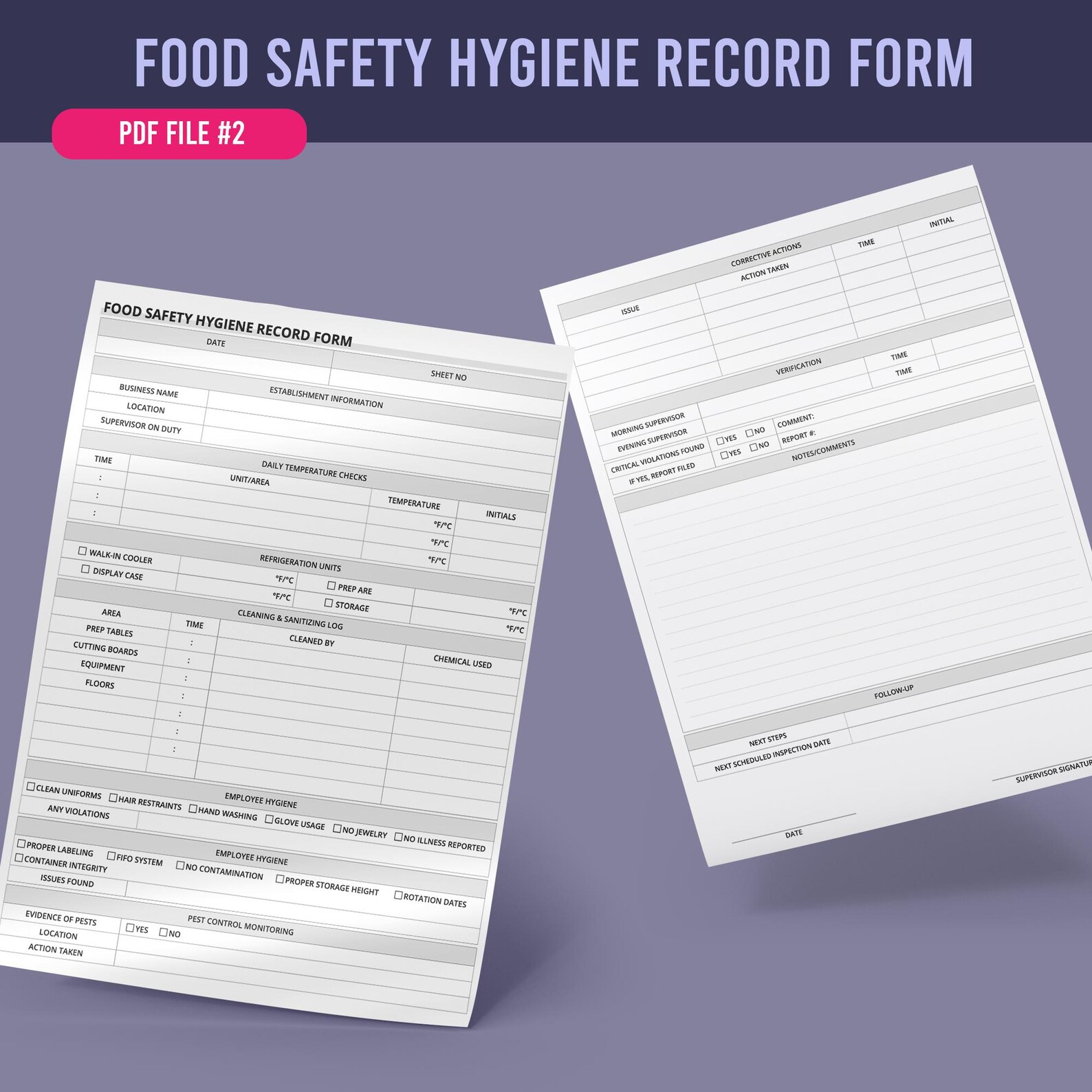 Restaurant Kitchen Tracking Forms Bundle - Etsy