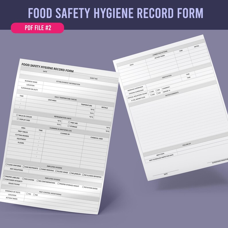 Restaurant Kitchen Tracking Forms Bundle - Etsy