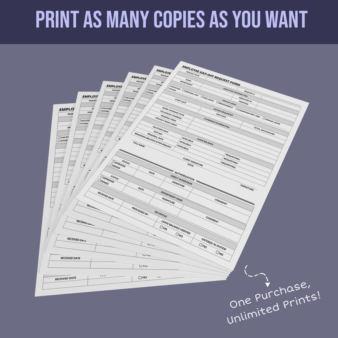Employee Leave / Day-off Request Forms - Etsy