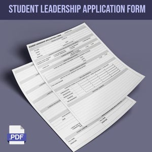 Student Leadership Application Form - Etsy