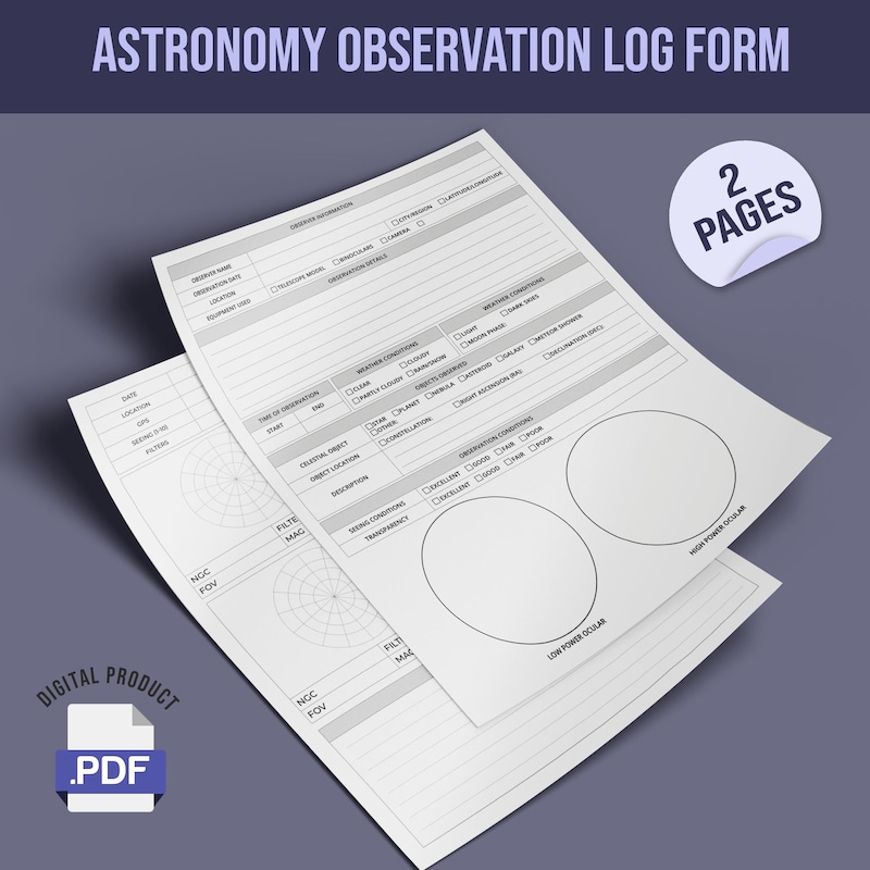 Astronomy Observation Log - Etsy