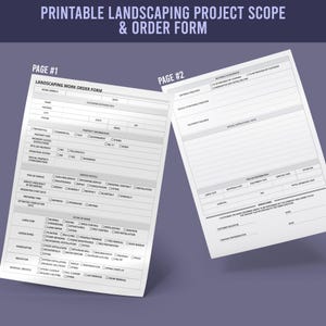 Landscaping Work Order Form - Etsy