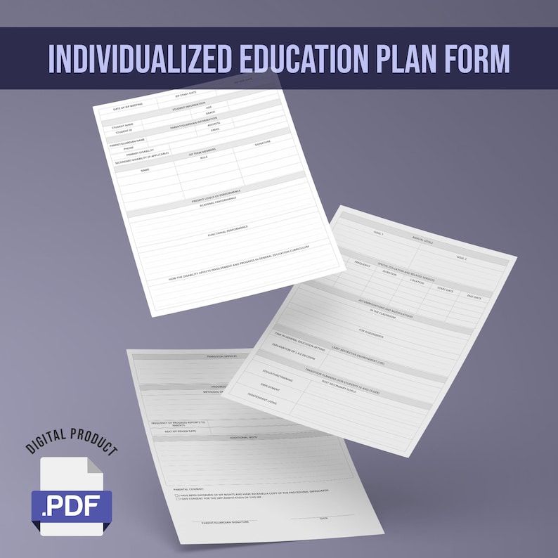 Individualized Education Plan (IEP) Form - Etsy