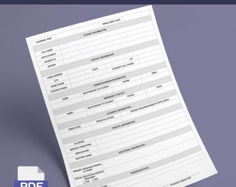 Student Registration Form PDF & Canva Template - Editable, Printable ...