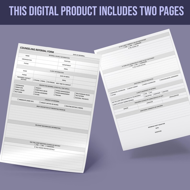 Counseling Referral Form - Etsy