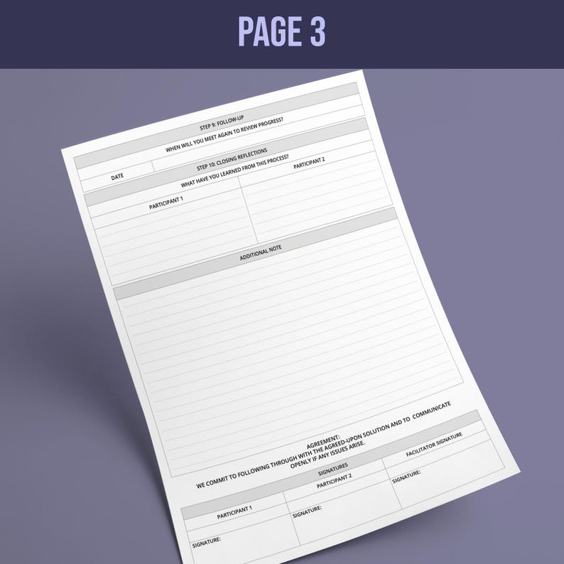 Conflict Resolution Worksheet - Etsy