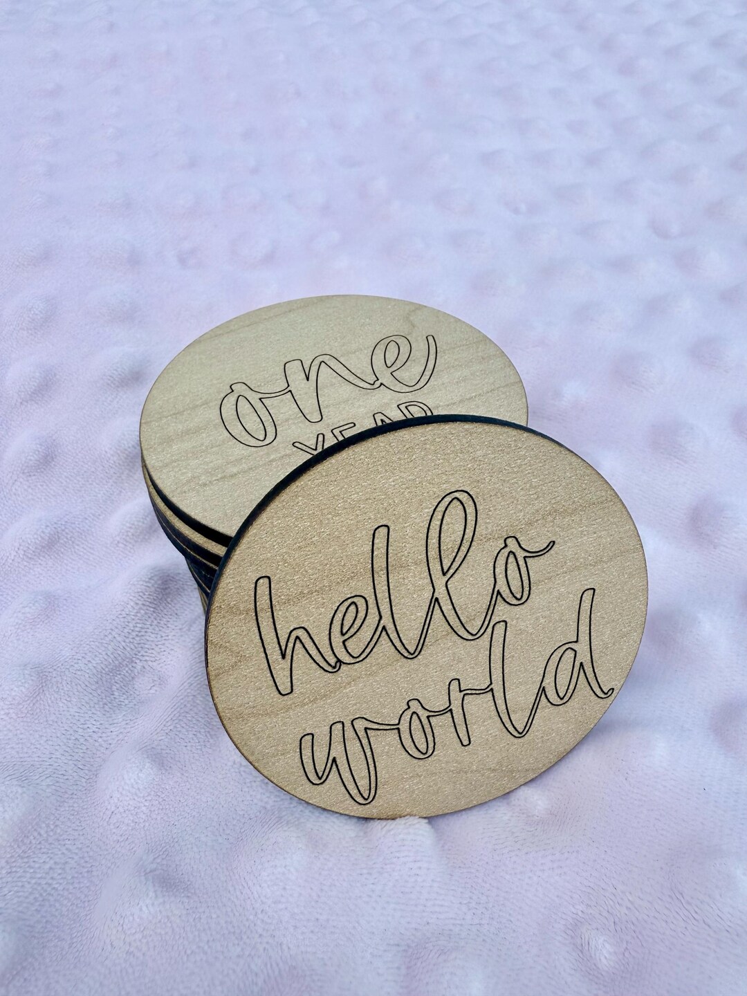 Baby Photo Monthly Markers: Gender Neutral Wood Engraved Circles for ...