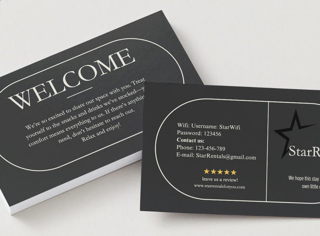 Airbnb Welcome Basket Card Template Printable Guest Welcome Note ...
