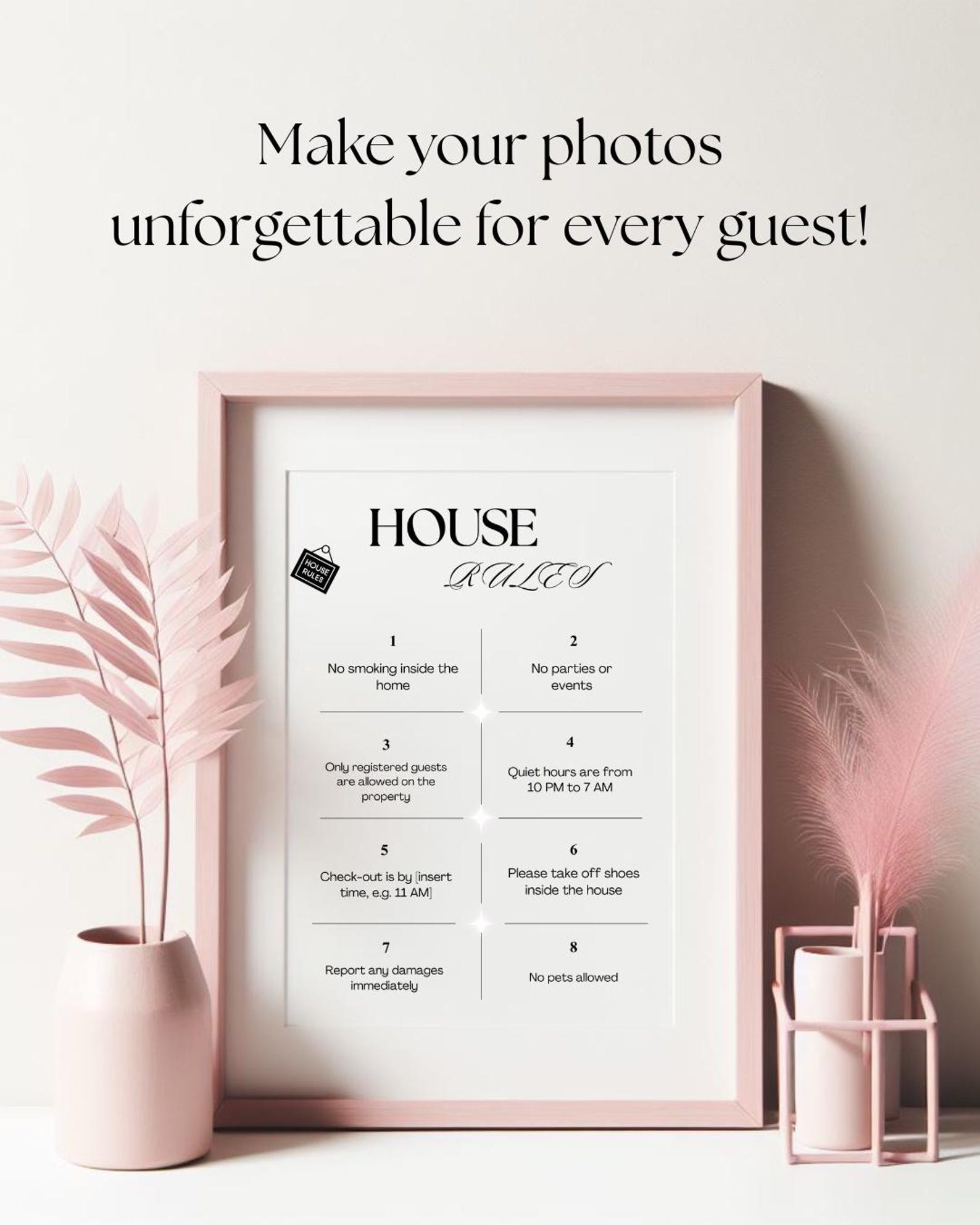 House Rules Sign for Airbnb Hosts Printable Wall Art for Vacation ...