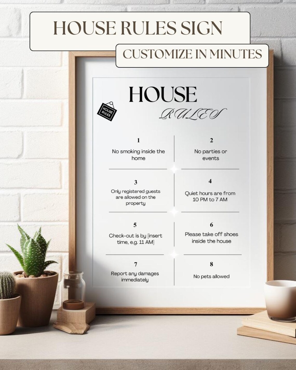 House Rules Sign for Airbnb Hosts Printable Wall Art for Vacation ...
