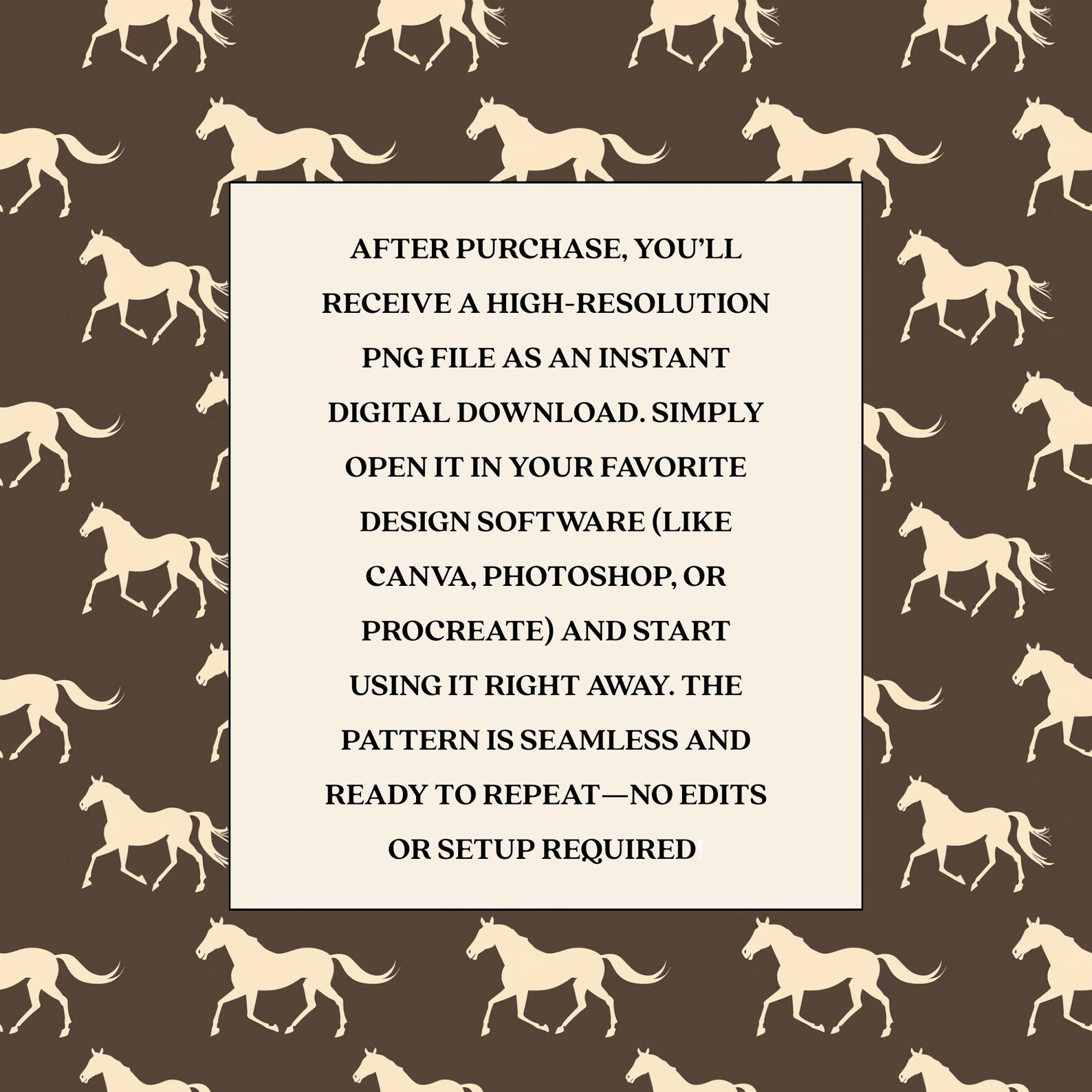 Brown Horse Seamless Pattern Fabric Wallpaper Western Equestrian ...