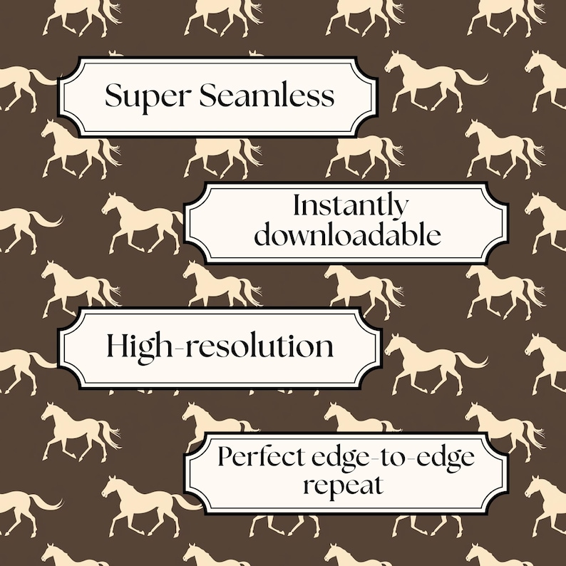 Brown Horse Seamless Pattern Fabric Wallpaper Western Equestrian ...