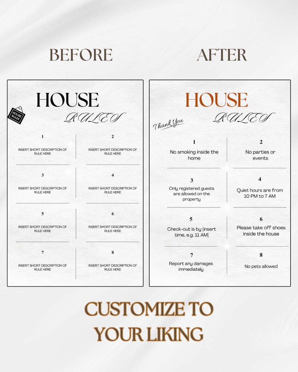 House Rules Sign for Airbnb Hosts Printable Wall Art for Vacation ...