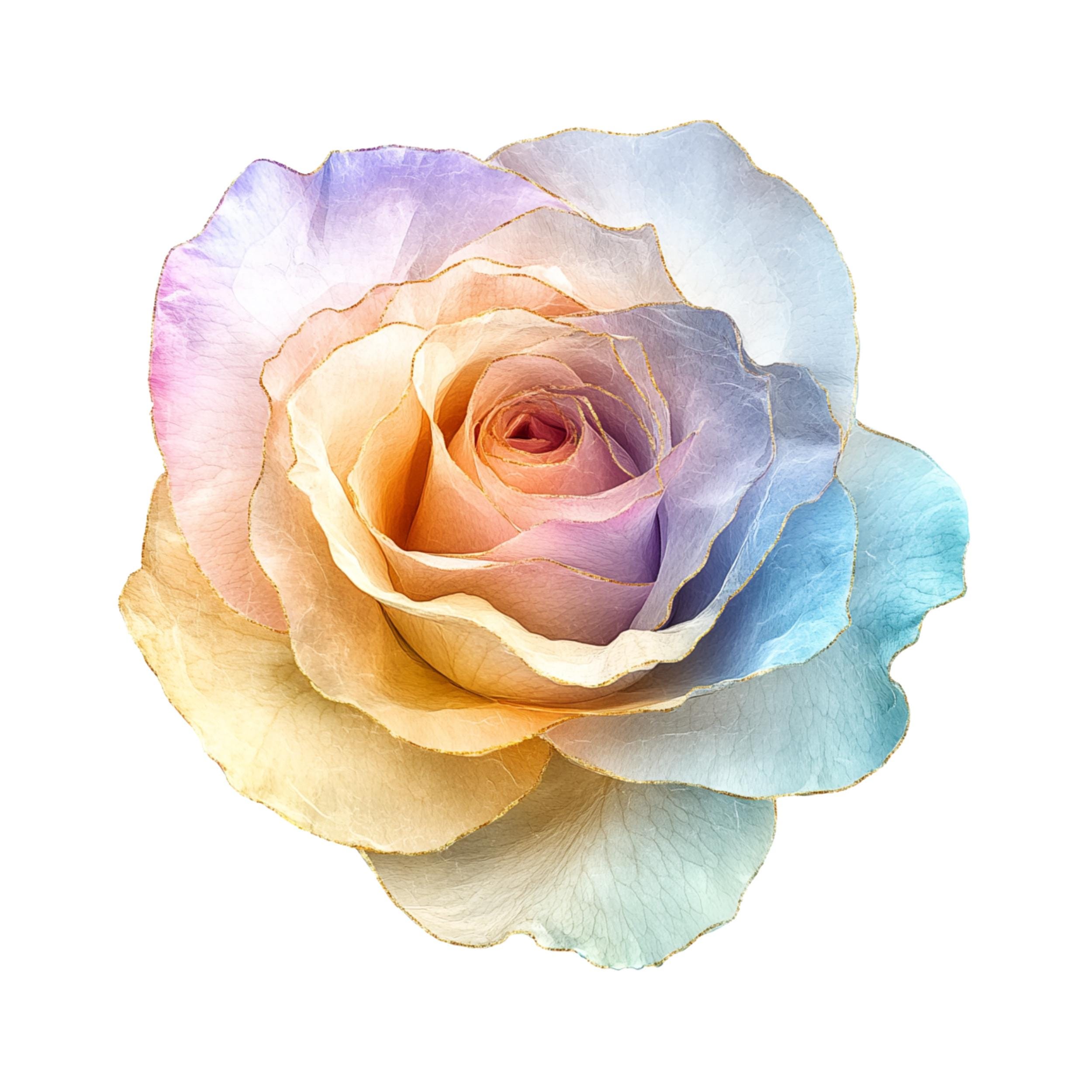 Rainbow Rose PNG, Roses Watercolor Clipart, Watercolor Rose Clipart ...