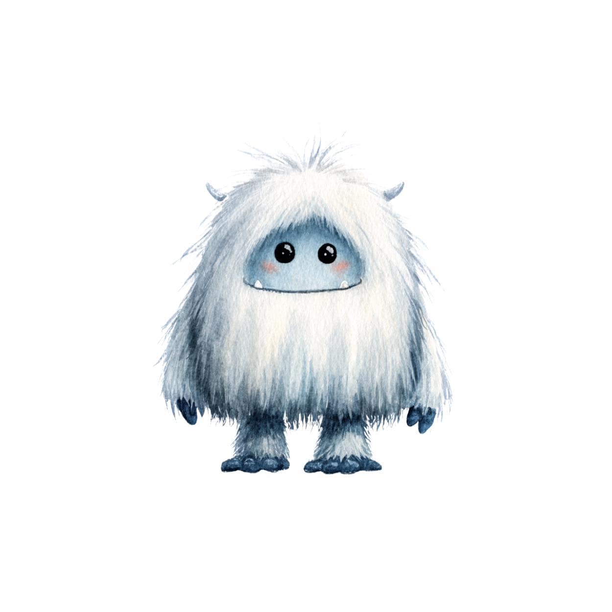 Cute Baby Yeti Clipart, Watercolor Winter Clipart, Cute Monster PNG ...
