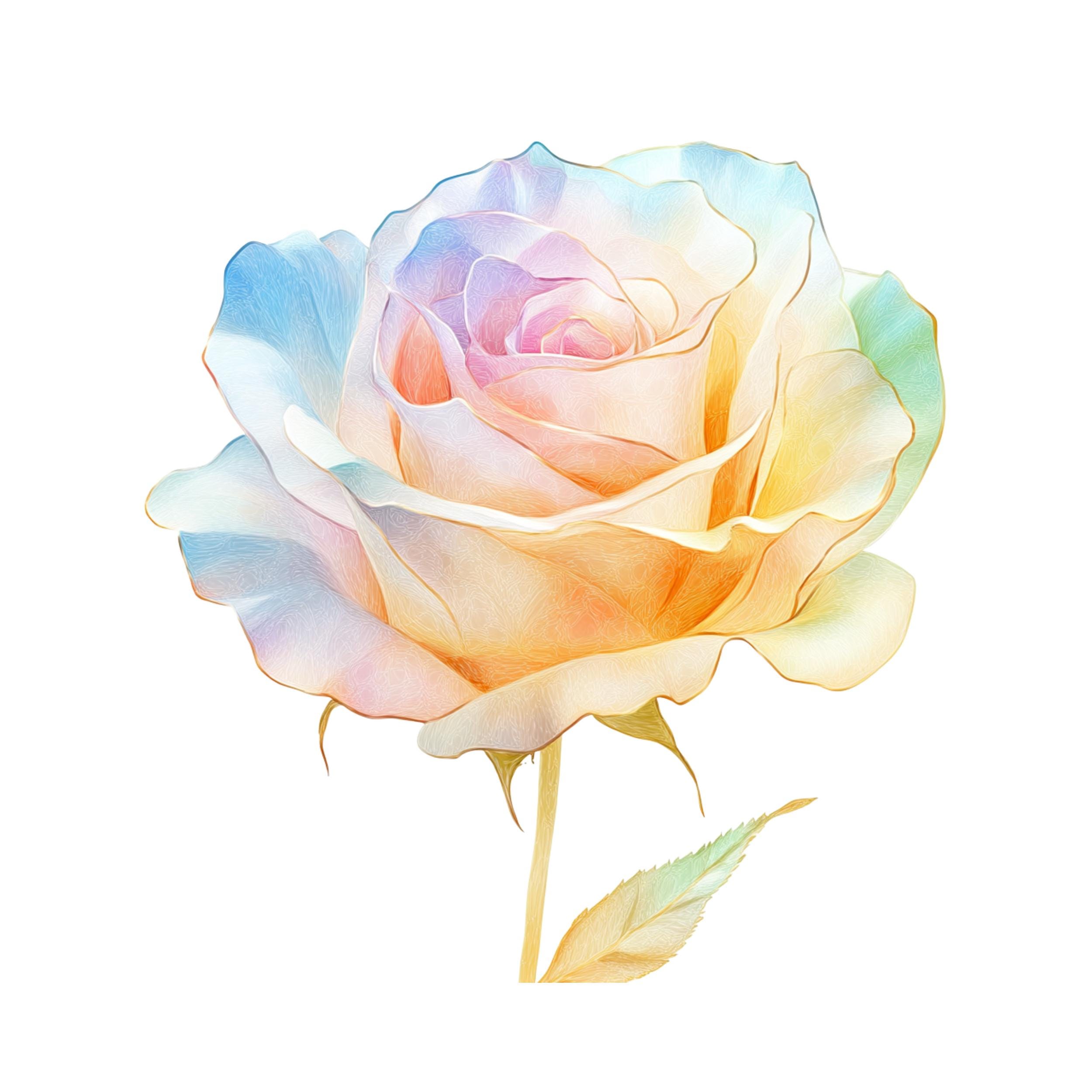 Rainbow Rose PNG, Roses Watercolor Clipart, Watercolor Rose Clipart ...