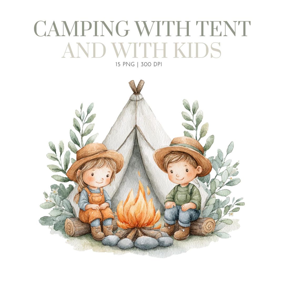 Cute Camping Kid Clipart, Camping Activity, Outdoor Activities Nature ...
