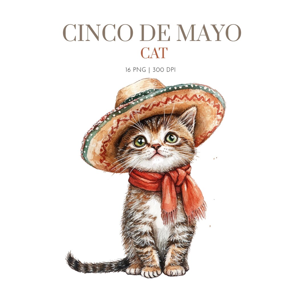 Cinco De Mayo Watercolor Clipart, Fiesta Clipart, Mexican Clipart ...