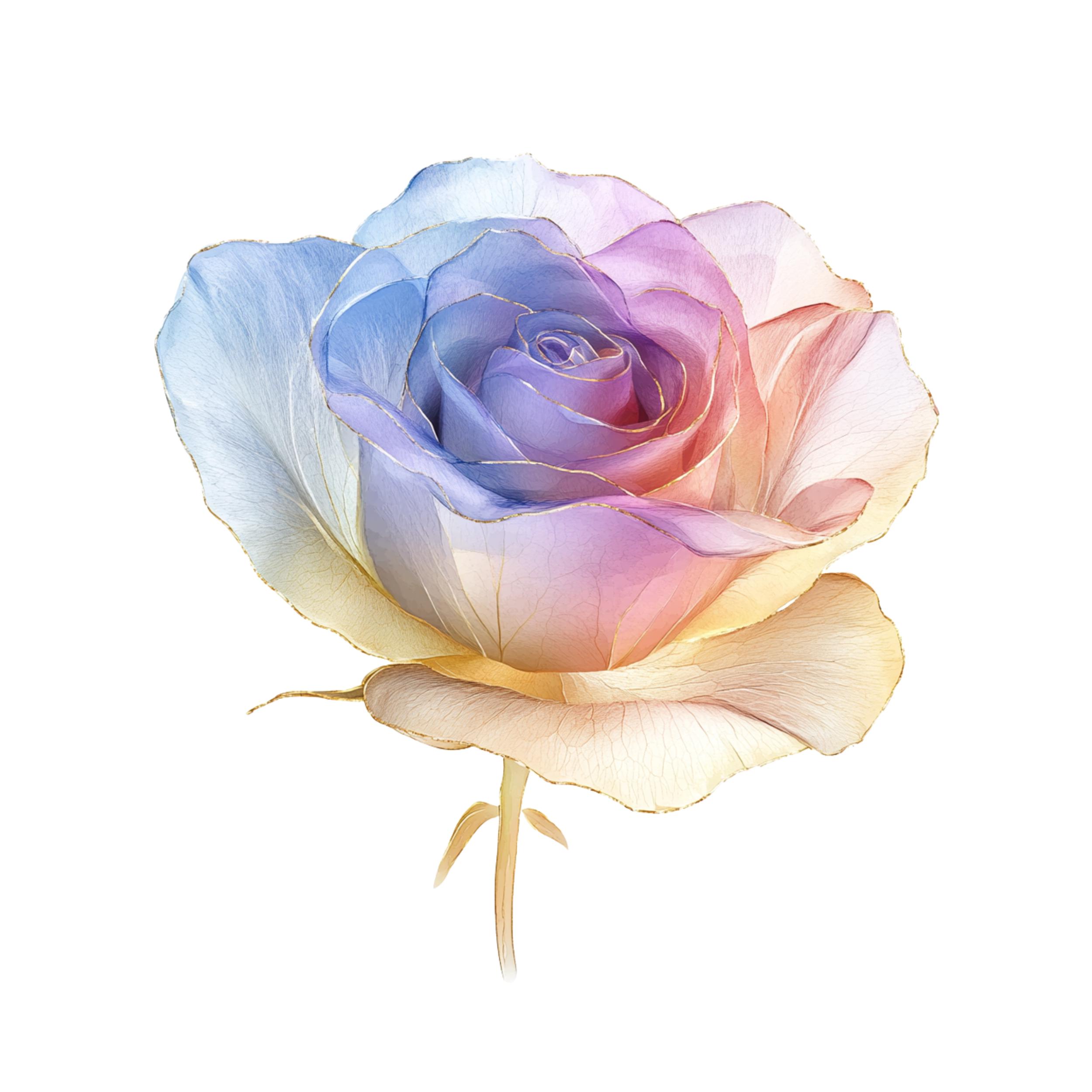 Rainbow Rose PNG, Roses Watercolor Clipart, Watercolor Rose Clipart ...
