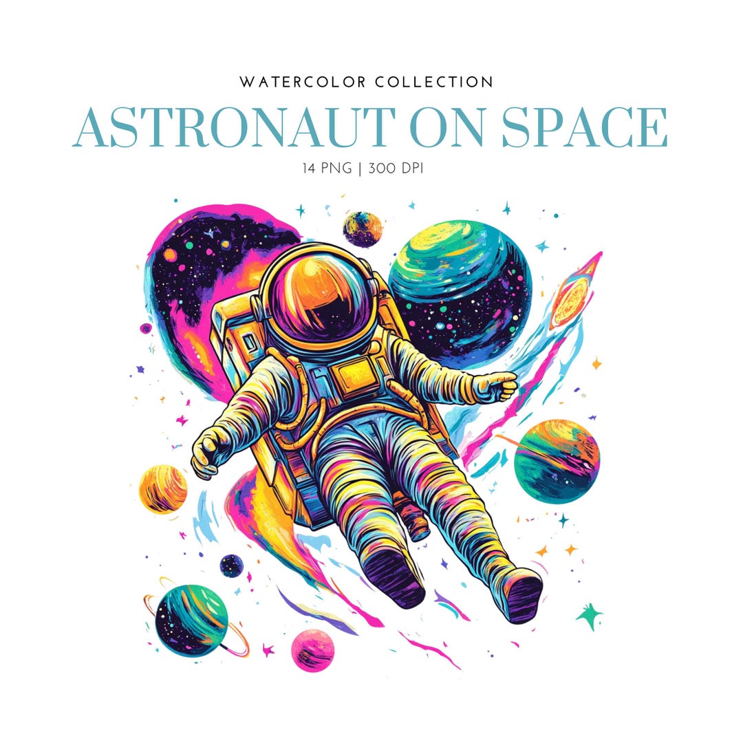 Astronaut Outer Space Clipart, Planets Clipart Set, Astronaut Png ...