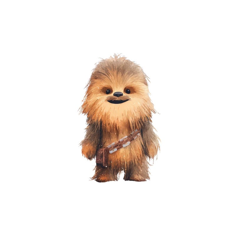 Cute Chewbacca Watercolor Clipart, Chewbacca Starwar Clipart ...