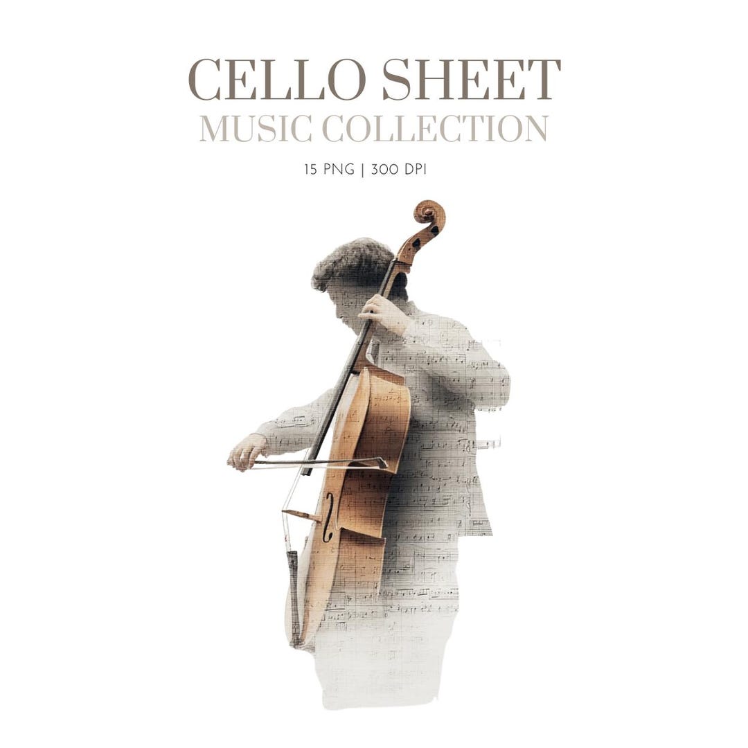 Watercolor Cello Clipart, Cello Sheet Clipart, Cello Clipart Png, Music ...