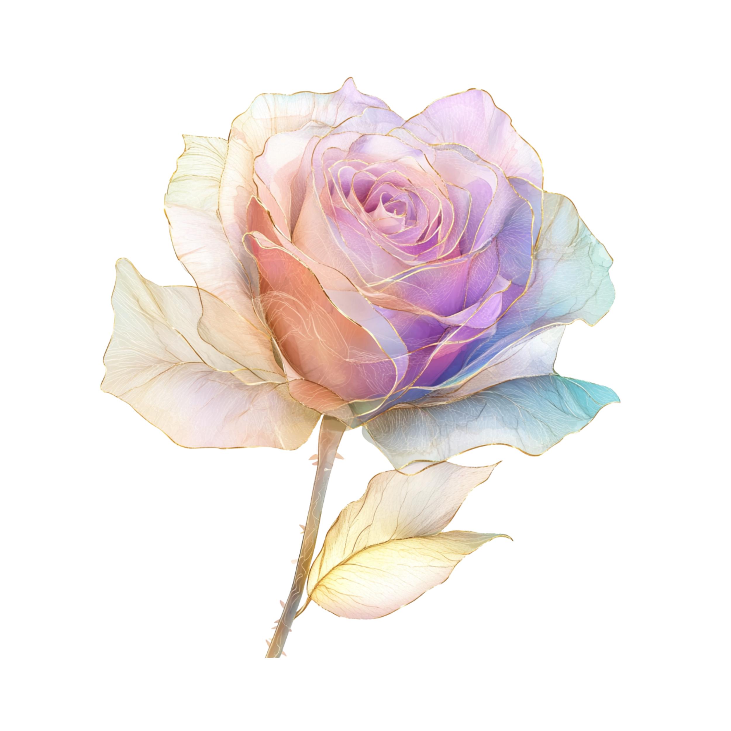 Rainbow Rose PNG, Roses Watercolor Clipart, Watercolor Rose Clipart ...