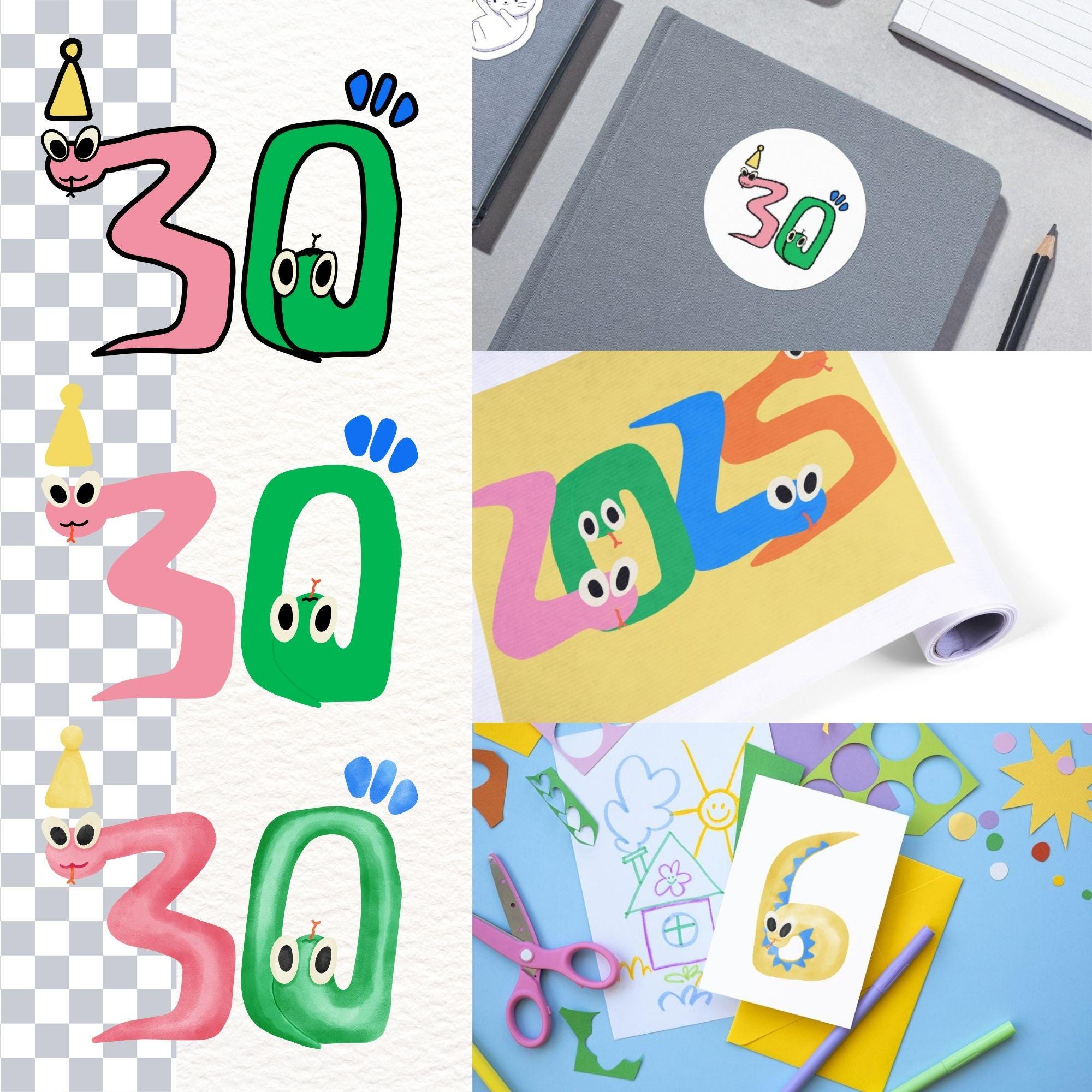 Snake Number Clipart L Number Crafters L Card Making L 36 PNG L Cute ...