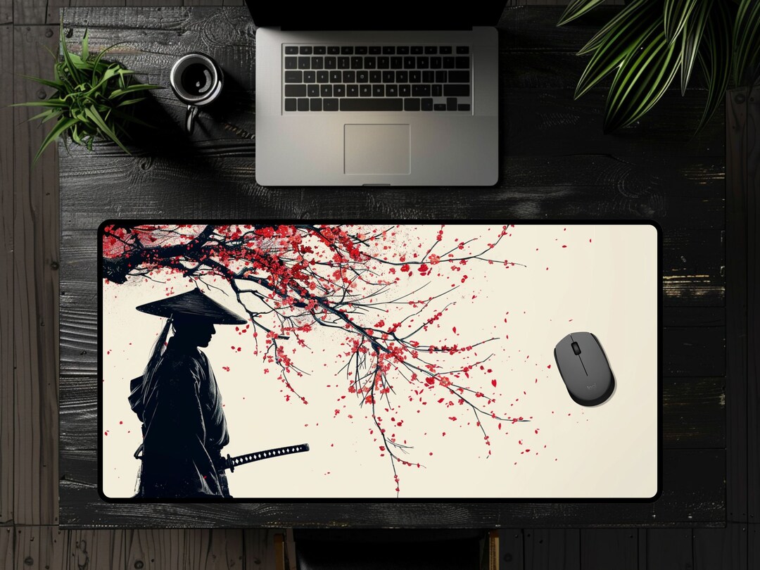 Japanese Samurai Desk Mat Mouse Pad Gaming Mousepad Gaming Desk Mat ...