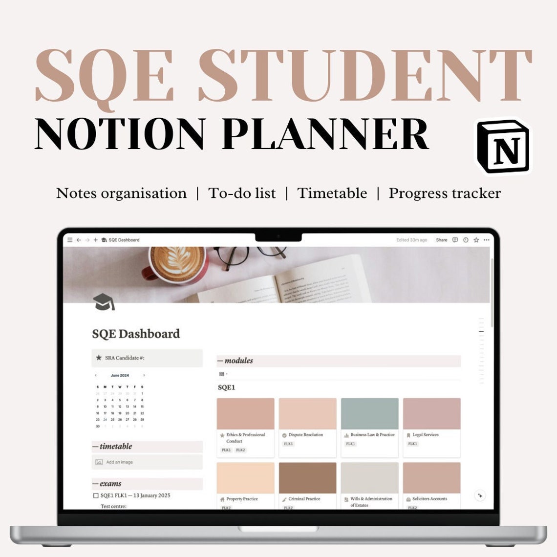 SQE Notion Template: SQE Planner, Student Notion Planner, Notion ...