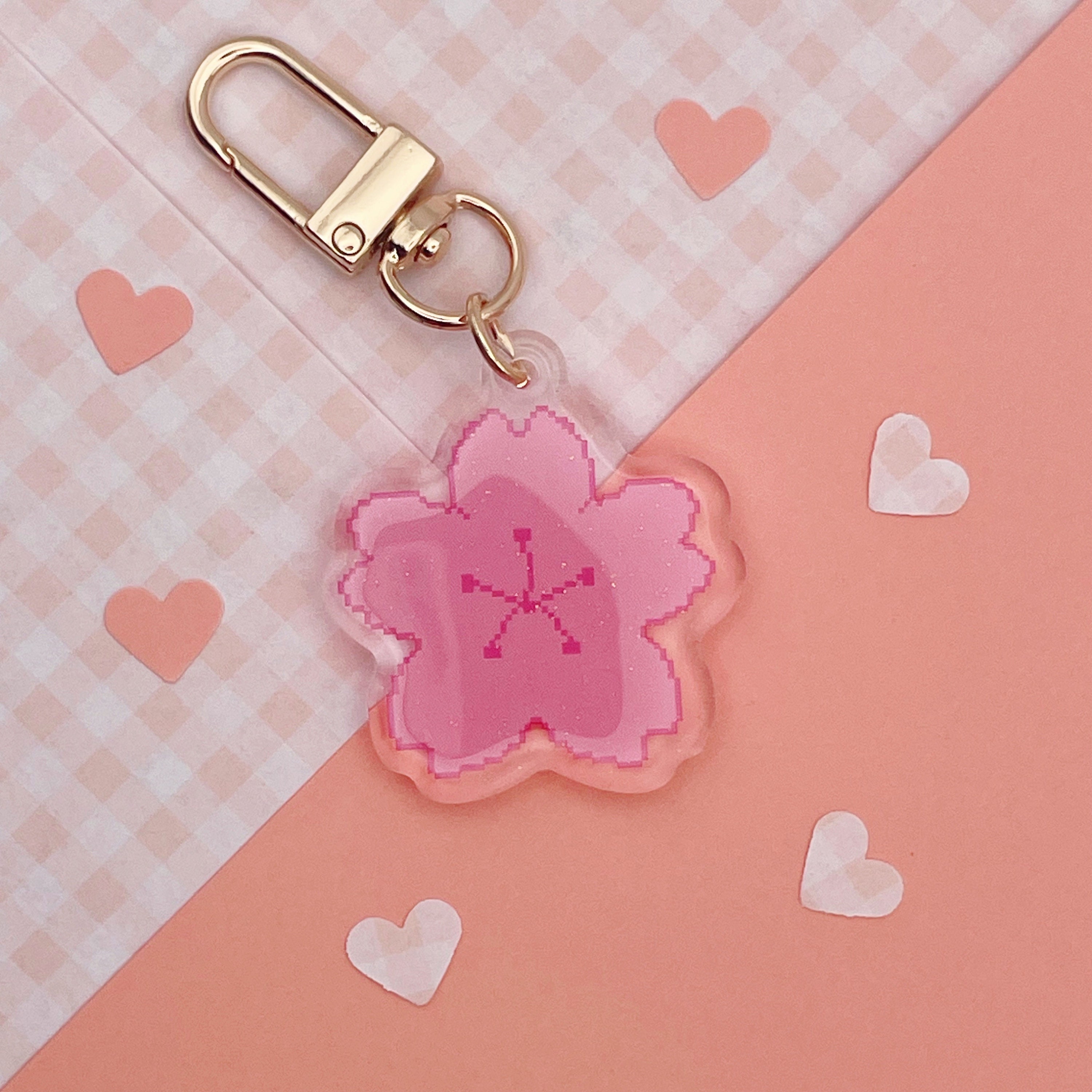 GATCHA Pixel Spring Treats 1.5 Inch Cute Pastel Glitter Epoxy Keychain ...