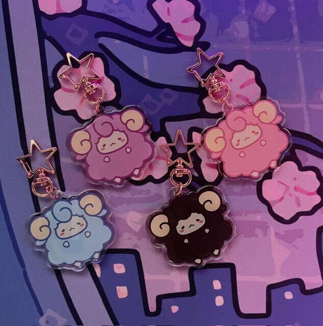 Kawaii Sheep Keychain 2 Inch Cute Pastel Epoxy Acrylic Keychain - Etsy