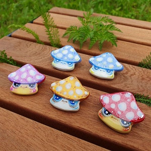 Mushroom Clay Pin / Handmade Cute Air Dry Clay Pins - Etsy