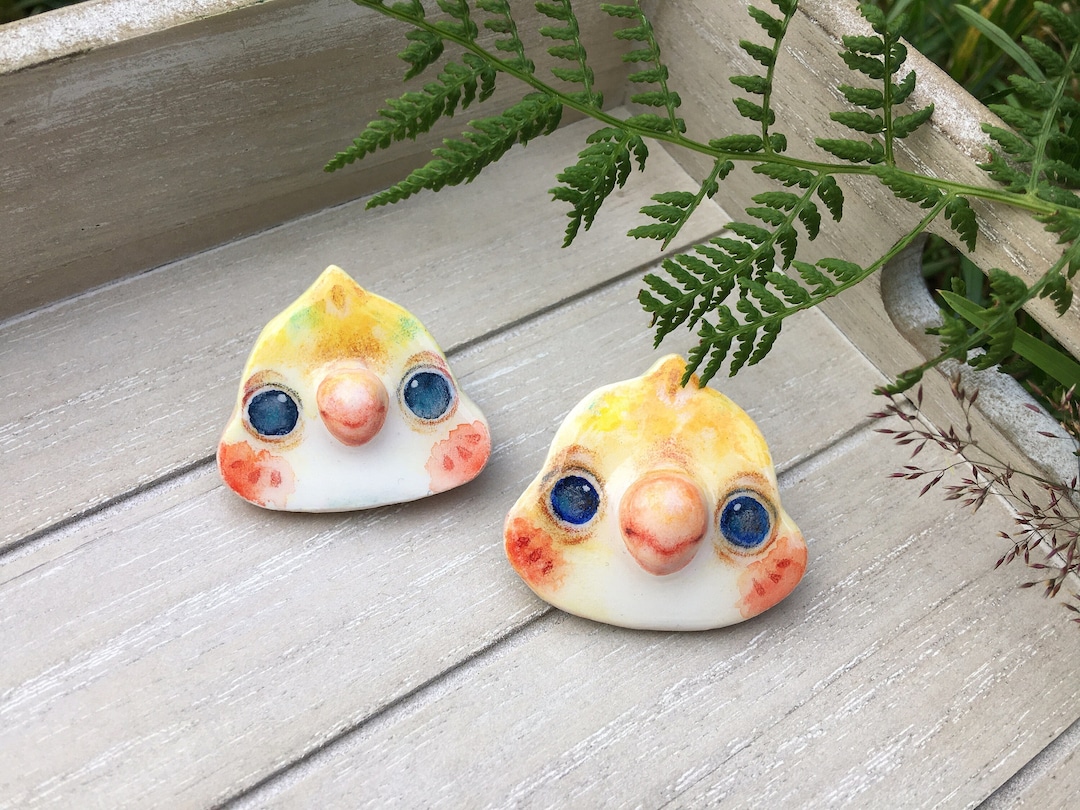 Handmade Watercolor Cockatiel Clay Pin - Etsy