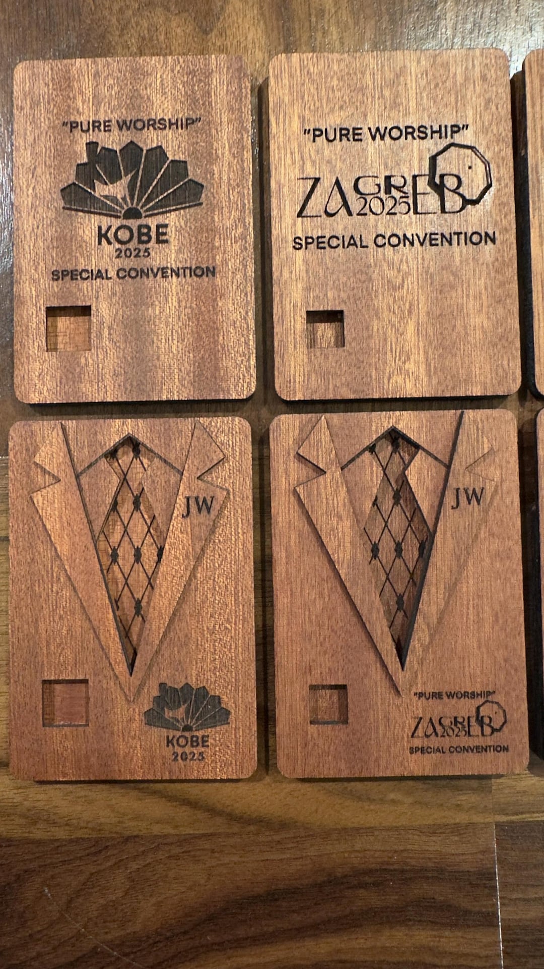 Handmade Wooden Contact Card Holders. Laser Engraved With 2025 Logos ...