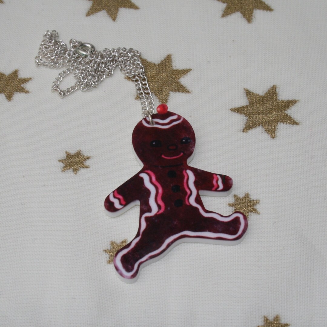Gingerbread Man Necklace Gingerbread Man Illustration - Etsy UK