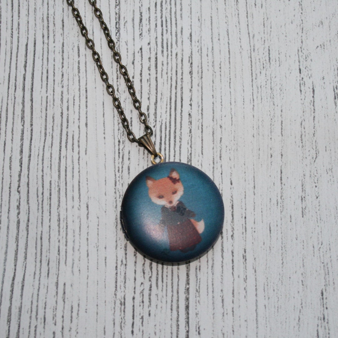 Fox Locket Necklace, Vixen Necklace, Woodland Jewelry - Etsy